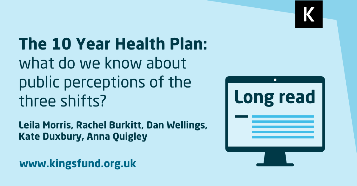 10 Year Health Plan | Public Perceptions Of The Government's Three ...
