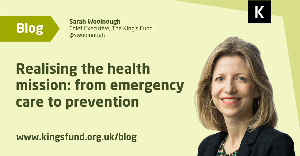 Realising The Health Mission: From Emergency Care To Prevention | The ...