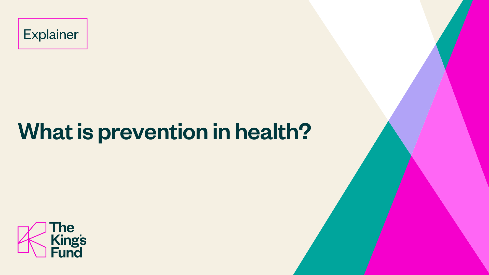 What Is Prevention In Health? | The King's Fund