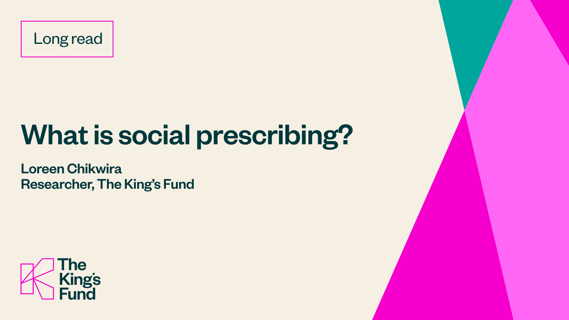 What Is Social Prescribing? | The King's Fund