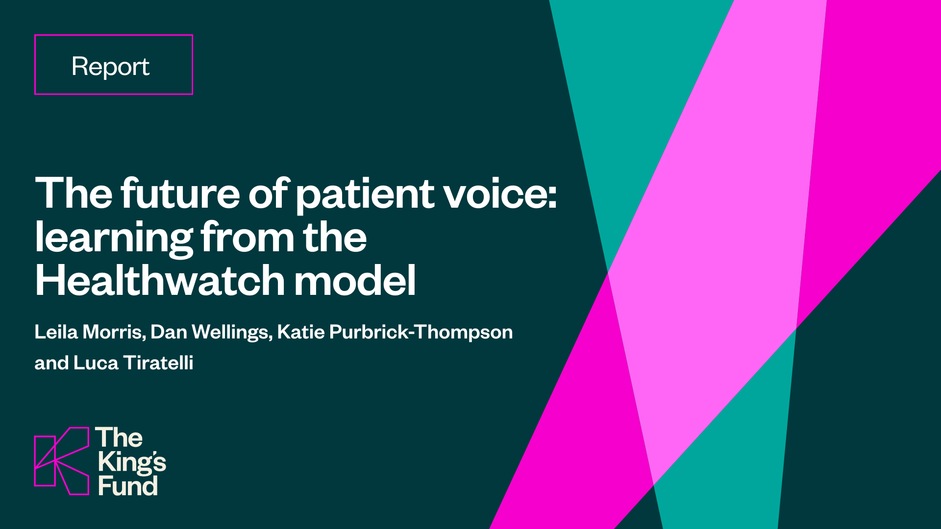 The future of patient voice: learning from the Healthwatch model | The ...