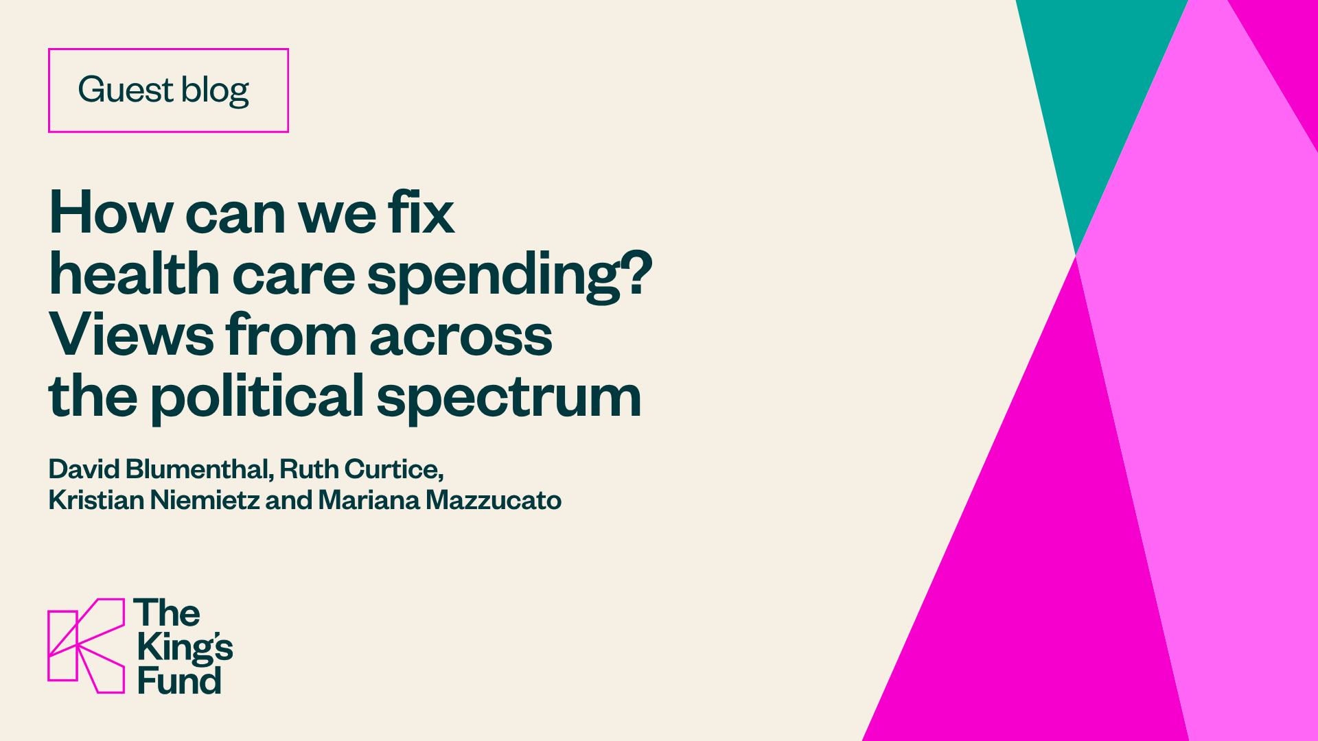 How Can We Fix Health Care Spending? Views From Across The Political ...