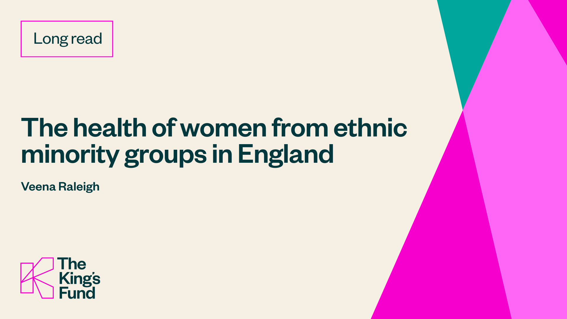 The Health Of Women From Ethnic Minority Groups In England | The King's ...