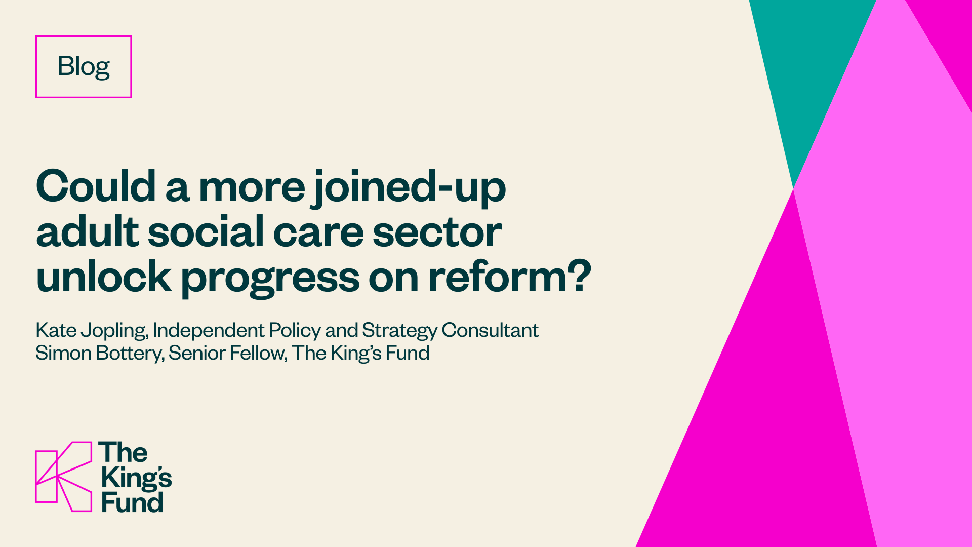 Could A More Joined-up Adult Social Care Sector Unlock Progress On ...