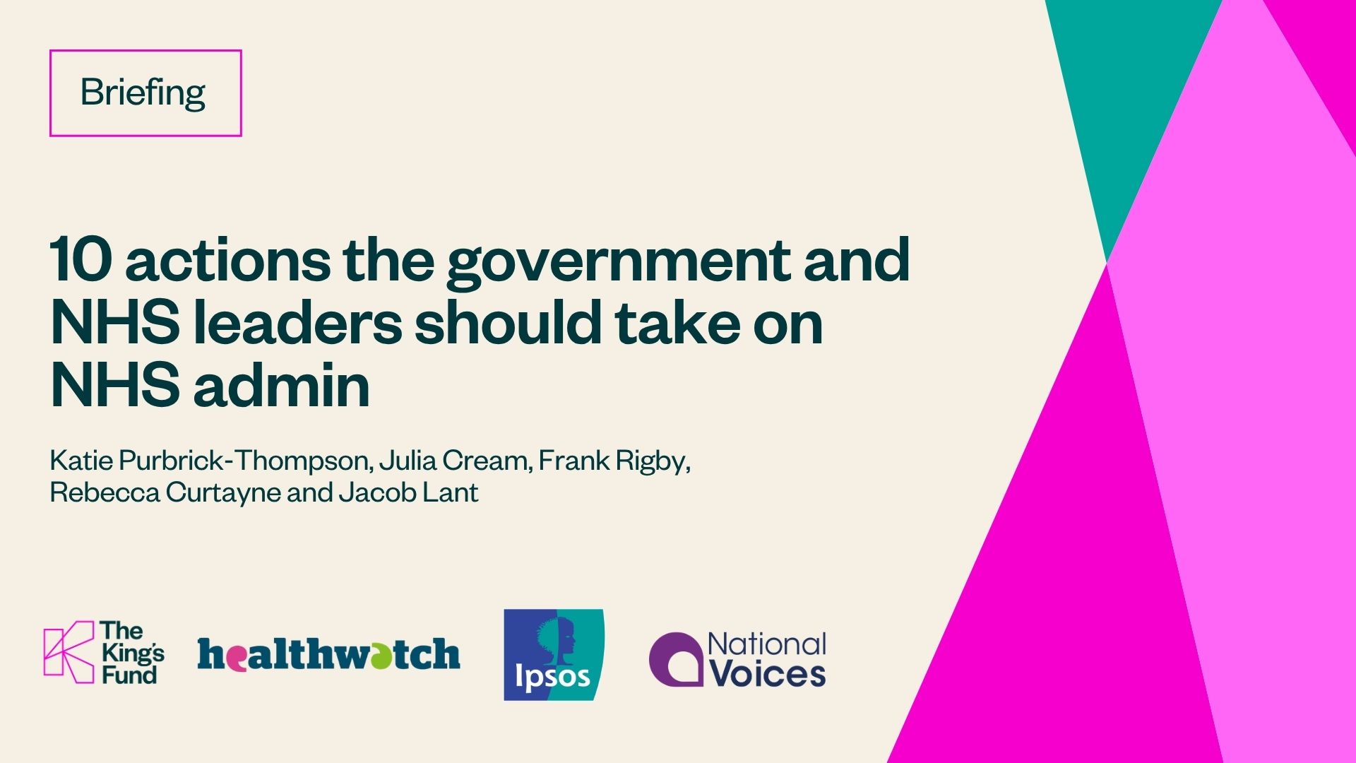 10 Actions The Government And NHS Leaders Should Take On NHS Admin ...