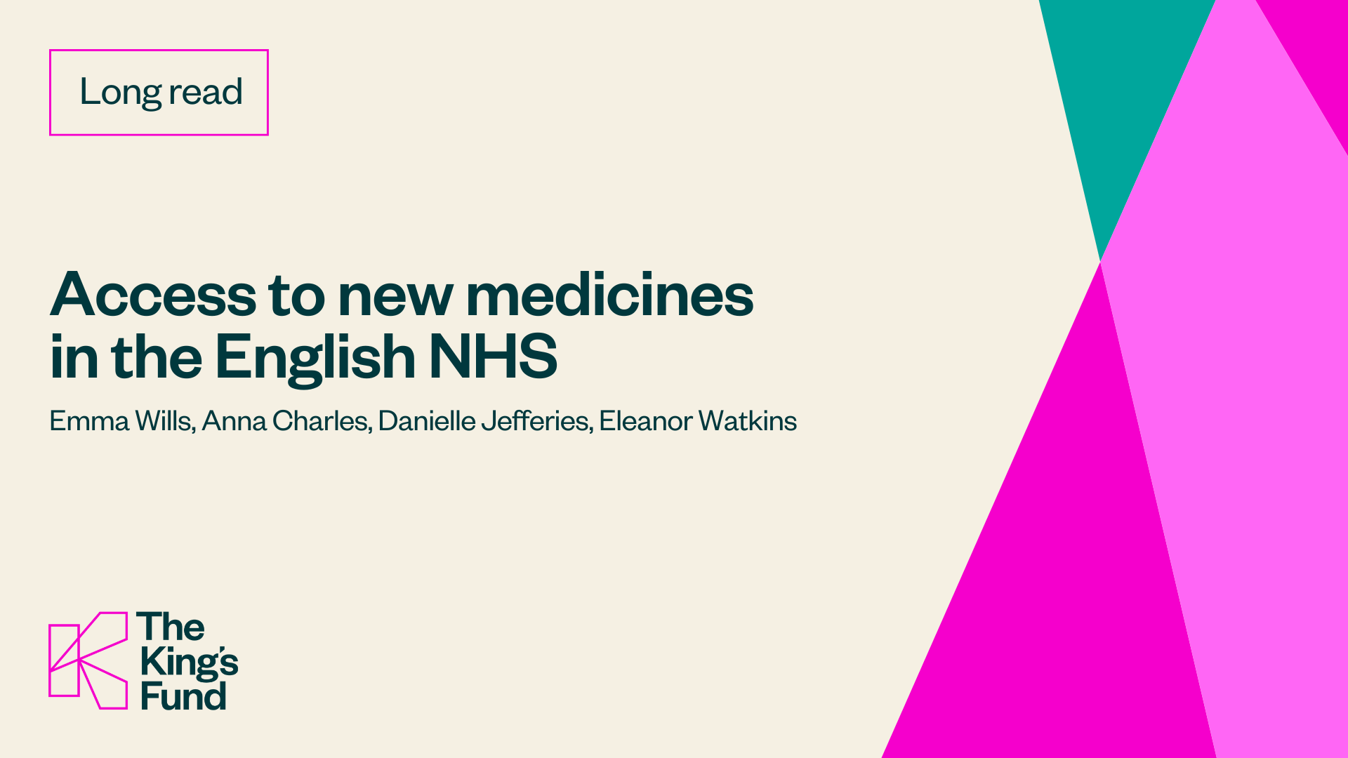Access To New Medicines In The English NHS | The King's Fund