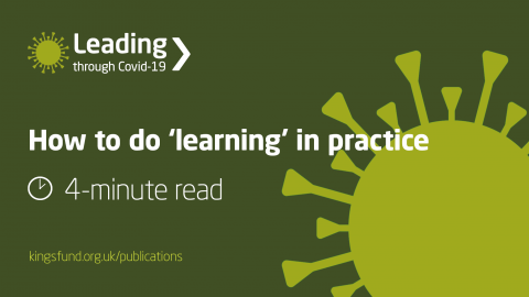 How to do ‘learning’ in practice | The King's Fund