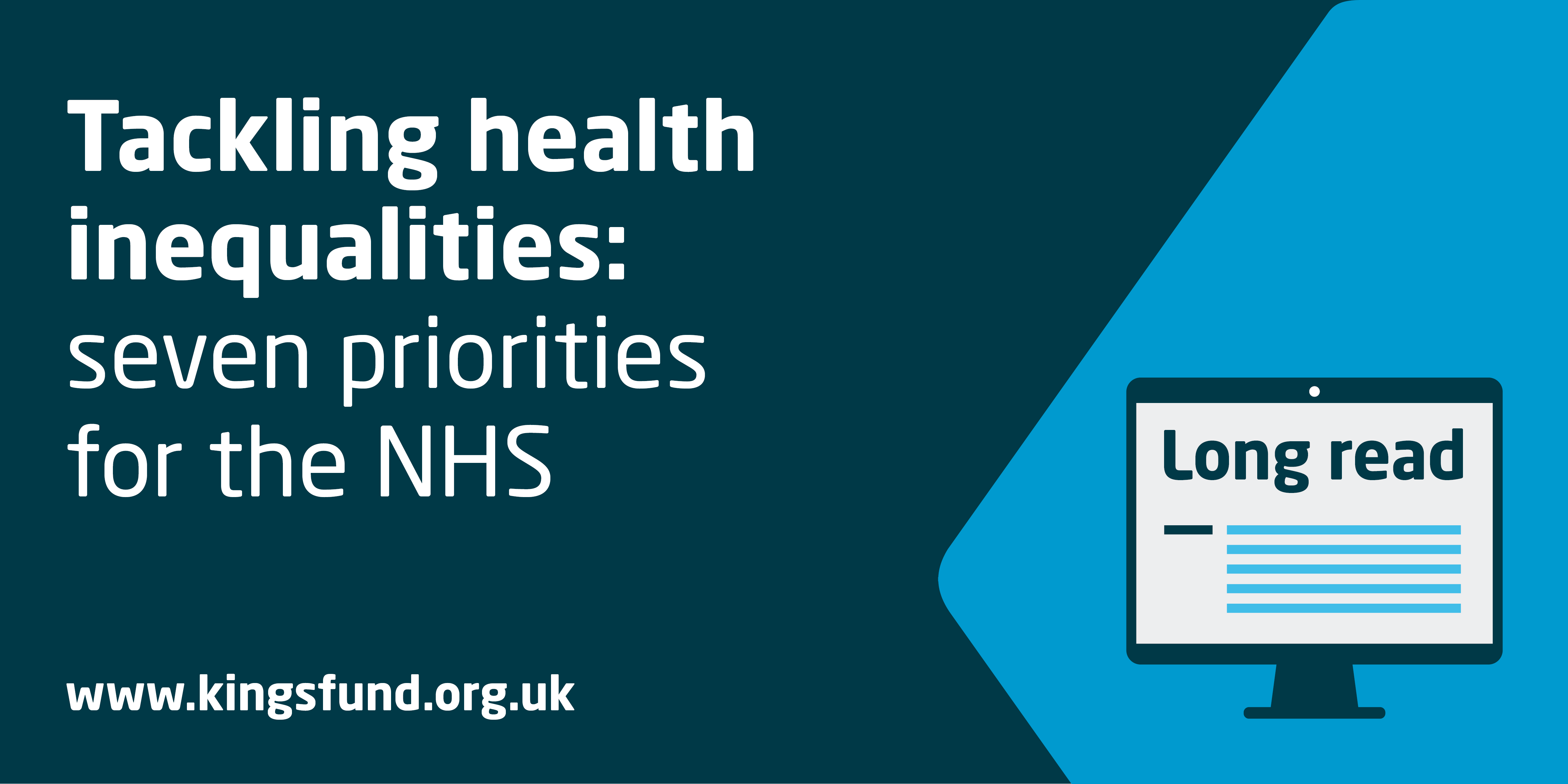 Tackling Health Inequalities | Seven Priorities For The NHS | The King ...
